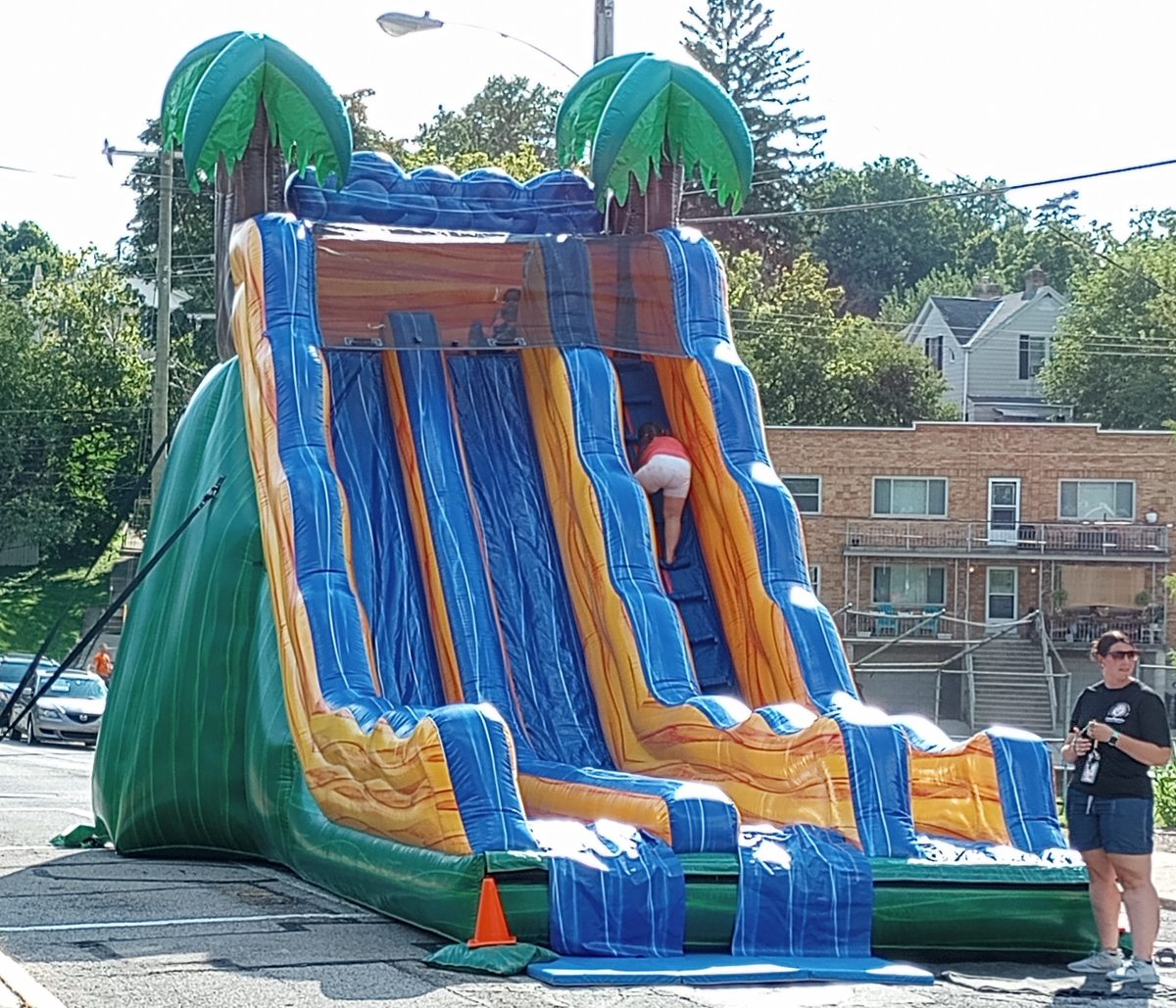 On the Beach 20 Foot Dual Lane Wet/Dry Slide – Leap'n Lizards Bounce Houses