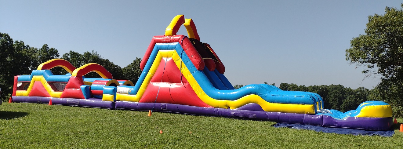 Mega Monster Obstacle Course and Waterslide – Leap'n Lizards Bounce Houses